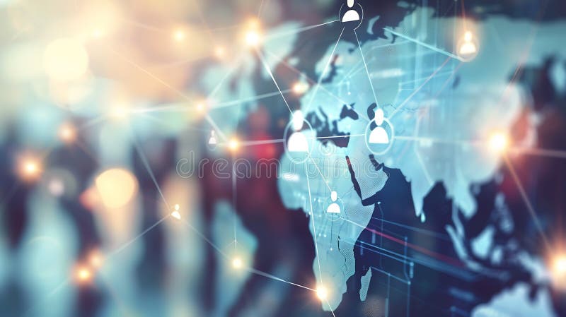 Generative AI Digital Technology, Global Business Network Connection ...