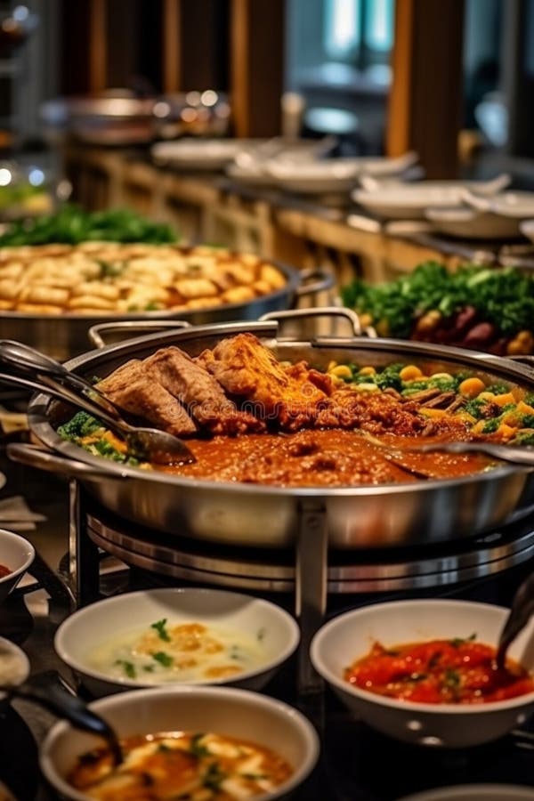 Dinner_at_the_hotel_Dinner_Buffet_1695523047682_3 Stock Illustration ...