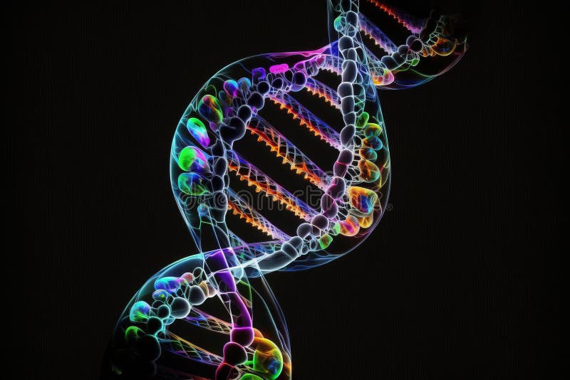 Generative AI. DNA Spiral Structure. DNA Helix Complementary Strand of ...