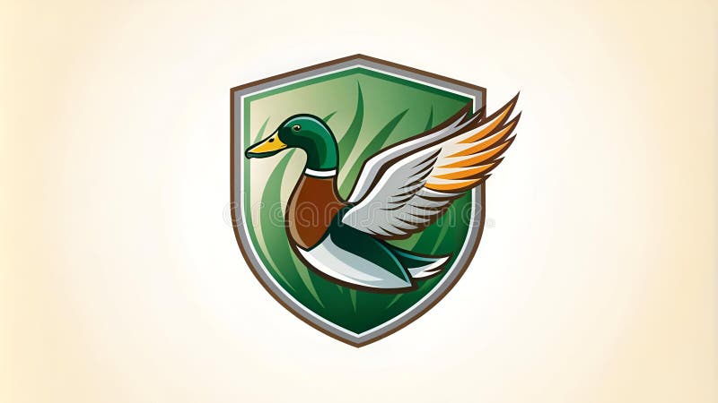 Duck Hunt Logo Shield Emblem Vector Template Illustration Design Stock ...
