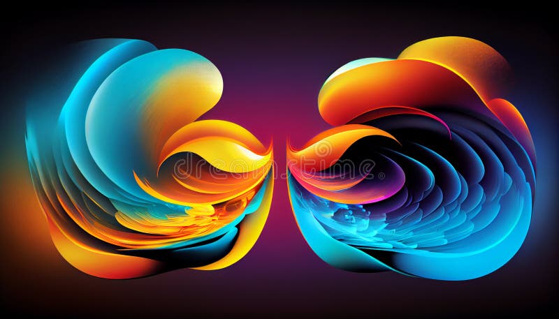 Generative AI, Dynamic Duet: Abstract Background in Vibrant Dual Hues ...