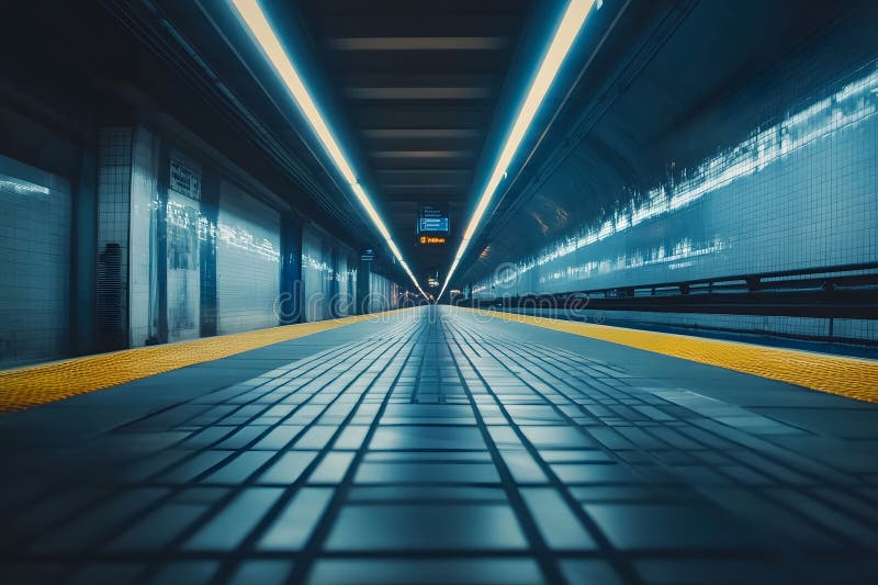 Generative AI Dynamic Perspective of Underground Metro Platform with ...