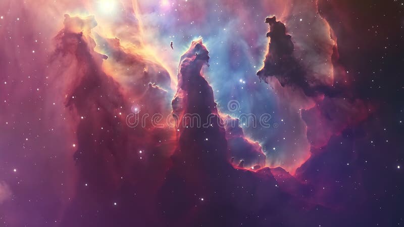 The Eagle Nebulaas Pillars of Creation. this Image Shows the Pillars As ...