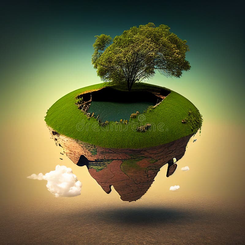 Generative AI Earth Day Illustration with Nature and Water Stock ...