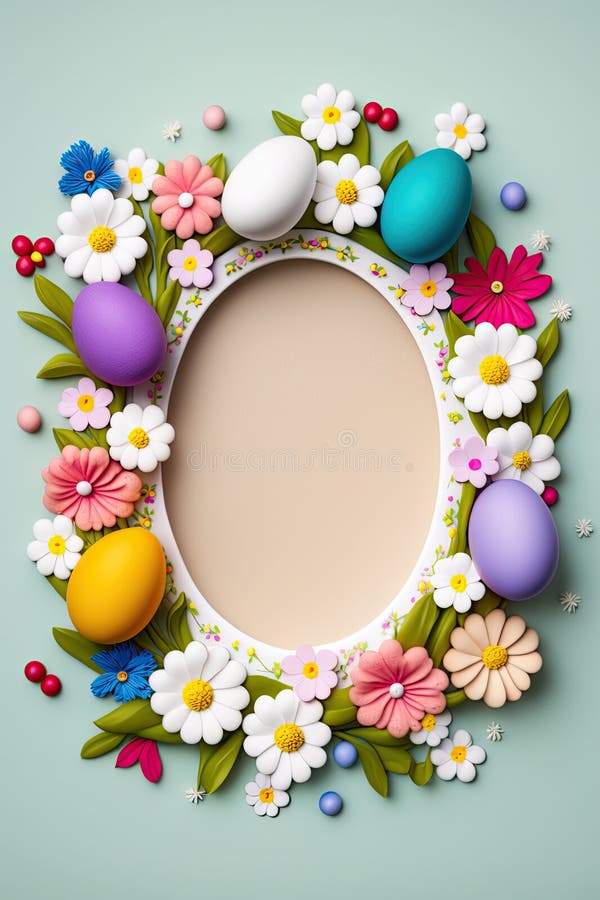 Easter Egg and Frame. Multi Colored Eggs Stock Illustration ...
