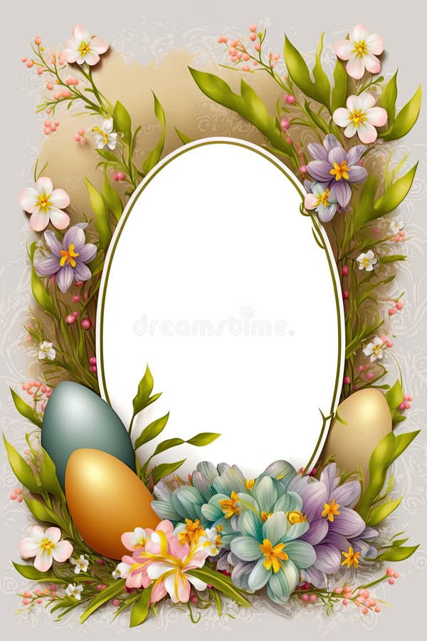 Easter Egg and Frame. Multi Colored Eggs Stock Illustration ...