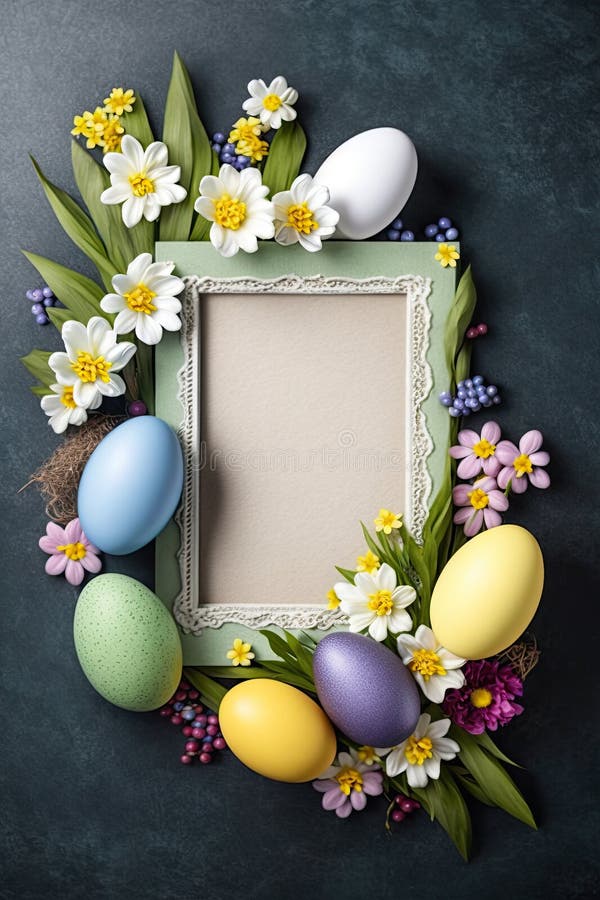 Easter Egg and Frame. Multi Colored Eggs Stock Illustration ...