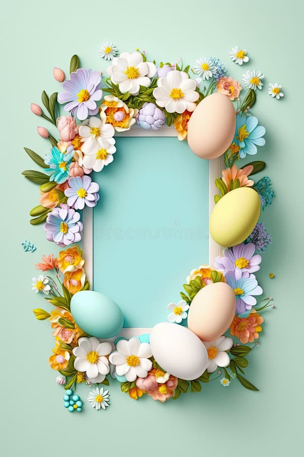 Easter Egg and Frame. Multi Colored Eggs Stock Illustration ...