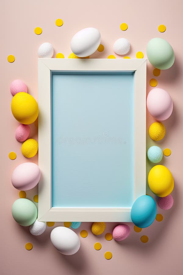Easter Egg and Frame. Multi Colored Eggs Stock Illustration ...