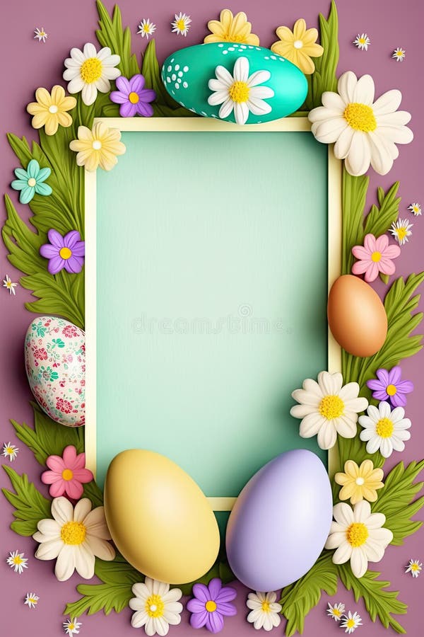 Easter Egg and Frame. Multi Colored Eggs Stock Illustration ...