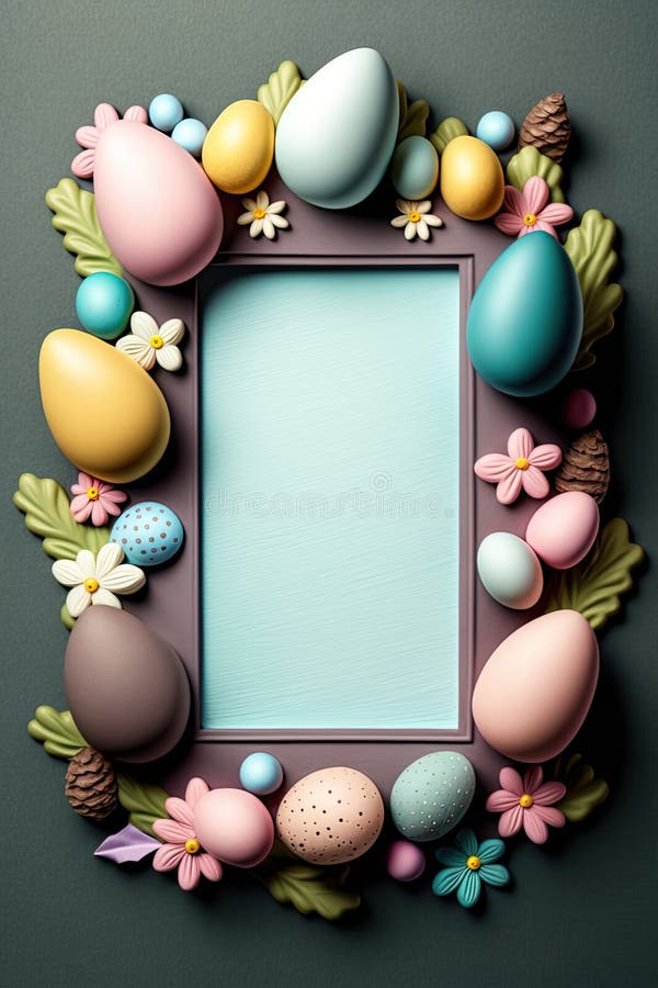 Easter Egg and Frame. Multi Colored Eggs Stock Illustration ...