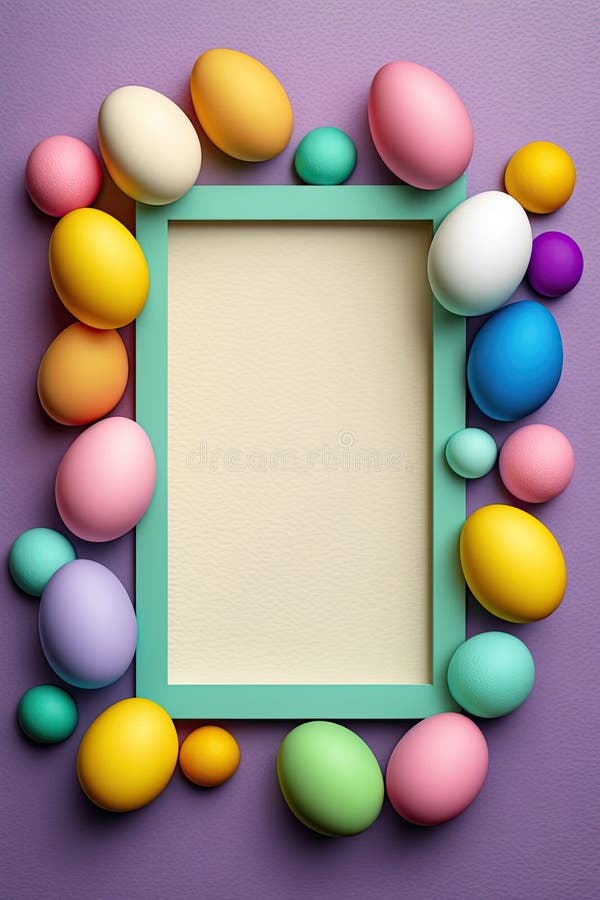 Easter Egg and Frame. Multi Colored Eggs Stock Illustration ...