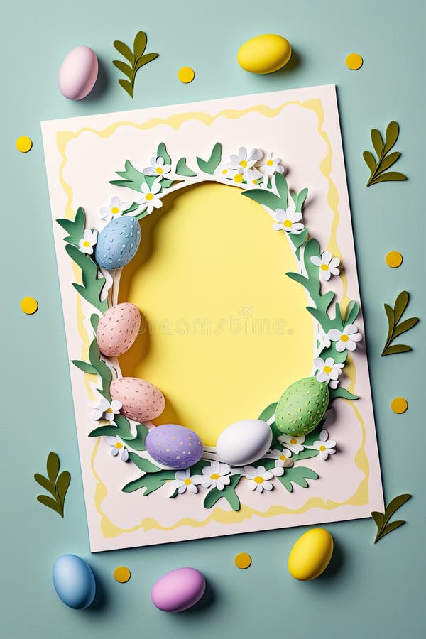 Easter Egg and Frame. Multi Colored Eggs Stock Illustration ...
