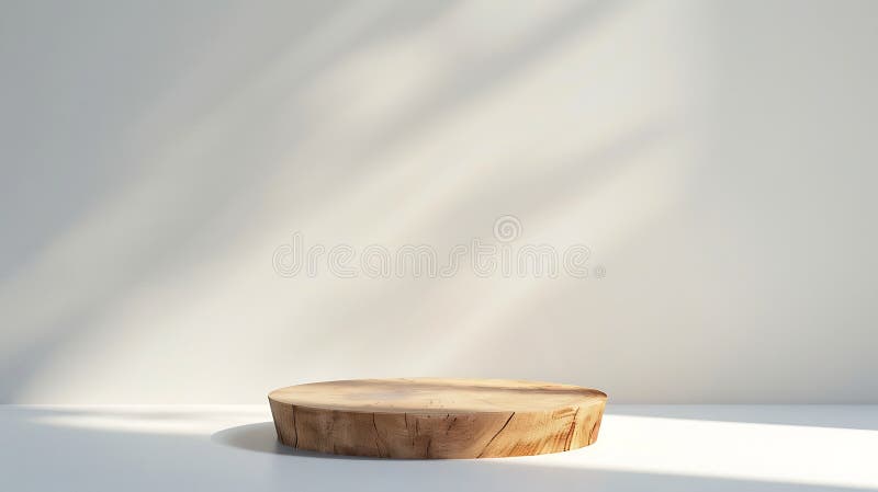 Generative AI Eco Rustic Pine Tree Wood Disc Platform Podium on White ...