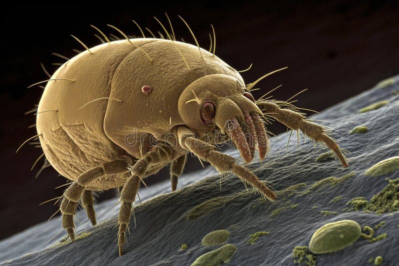 Generative AI Electron Microscope View of Micro Insect on Human Skin ...