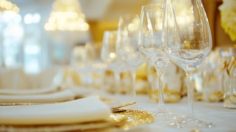 Generative AI Elegant Table Setting with Sparkling Glasses and ...