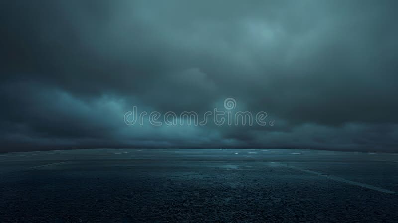 Generative AI Empty Asphalt Road Platform and Clouds Scenery at Night ...