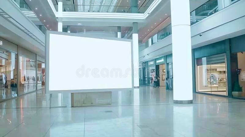 Generative AI Empty Billboard for Mock Up in Modern Shopping Mall Business Concept. Stock Image ...