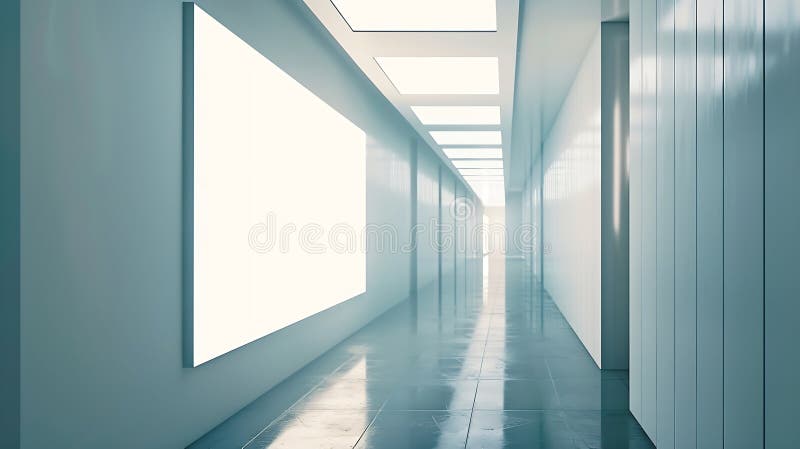 Generative AI Empty Billboard in Modern Corridor for Copy Space and ...