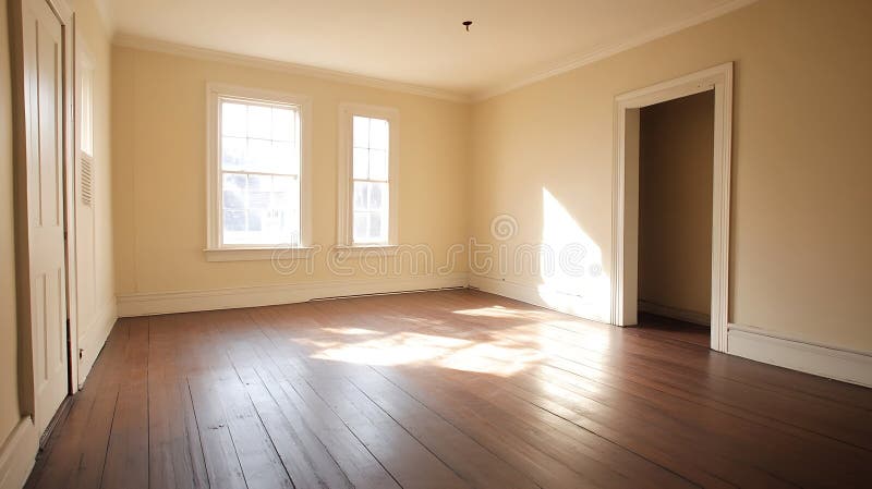 Generative AI Empty and Bright Room with Natural Light Streaming in ...