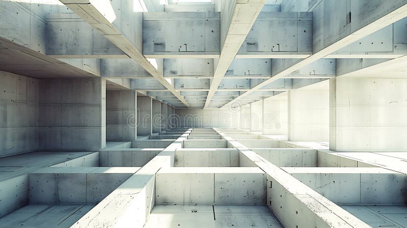 Generative AI Empty Building Structure with Geometric Structure, 3d ...