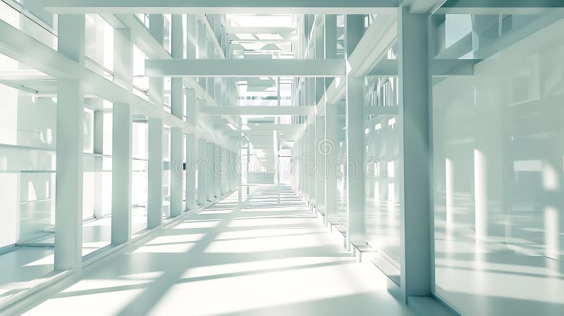 Generative AI Empty Building Structure with Geometric Structure, 3d ...