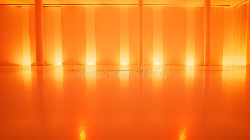 Generative AI Empty Dance Floor in Orange Lighting with Reflecting ...