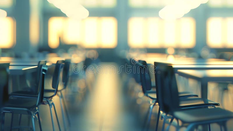 Generative AI Empty Defocused University Classroom Blurred School ...