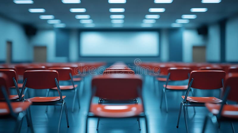 Generative AI Empty Defocused University Classroom Blurred School ...