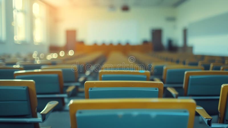 Generative AI Empty Defocused University Classroom. Blurred School ...