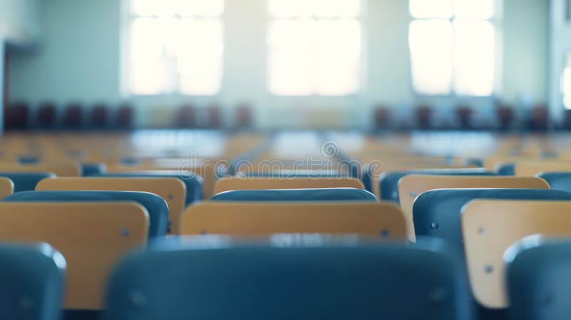 Generative AI Empty Defocused University Classroom. Blurred School ...
