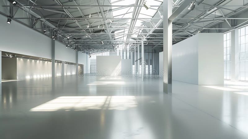 Generative AI Empty Exhibition Center. Backdrop for Exhibition Stands ...