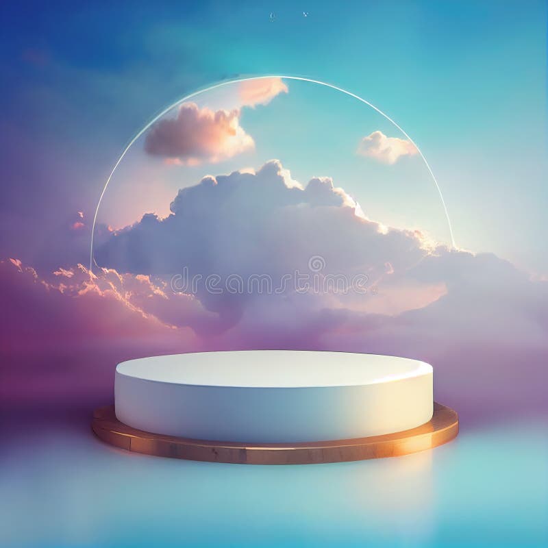 Empty Fairytale Stage with Blue Sky Stock Illustration - Illustration ...