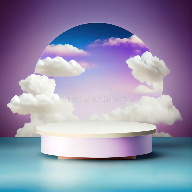 Empty Fairytale Stage with Blue Sky Stock Illustration - Illustration ...