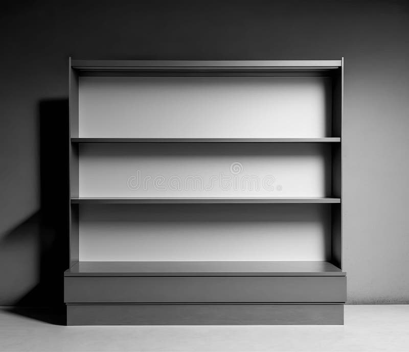 Generative AI Empty Gray Product Display Shelf for Retails and Store Mock Up Generative AI Stock ...