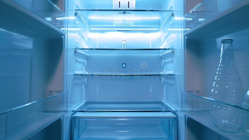 Generative AI Empty Open Fridge with Shelves Fridge Interior Business ...