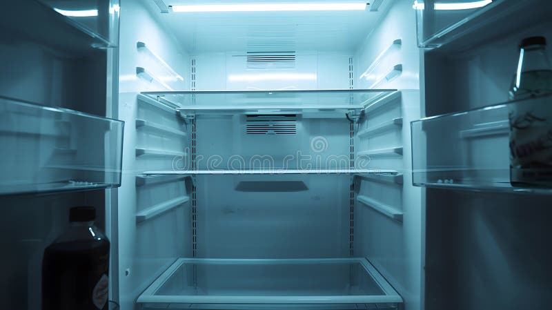 Generative AI Empty Open Fridge with Shelves Refrigerator Business ...