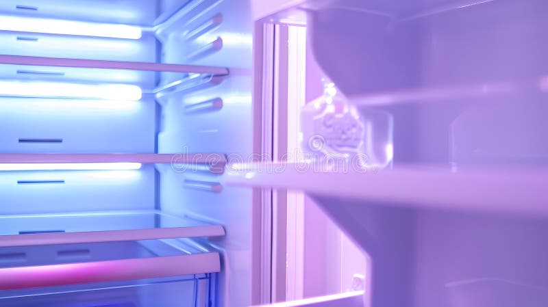 Generative AI Empty Open Fridge with Shelves Refrigerator Business Concept. Stock Illustration ...