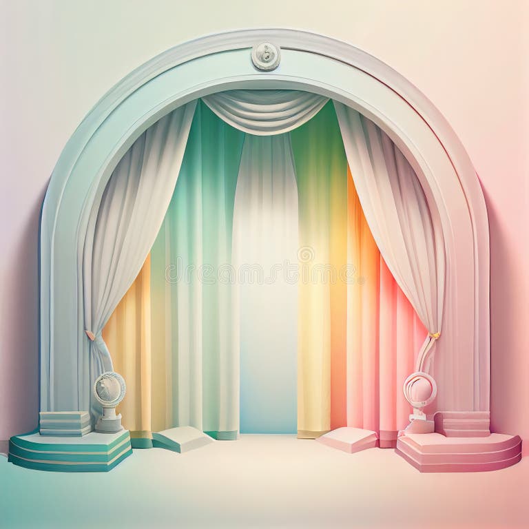 Empty pastel stage stock illustration. Illustration of columns - 264185082