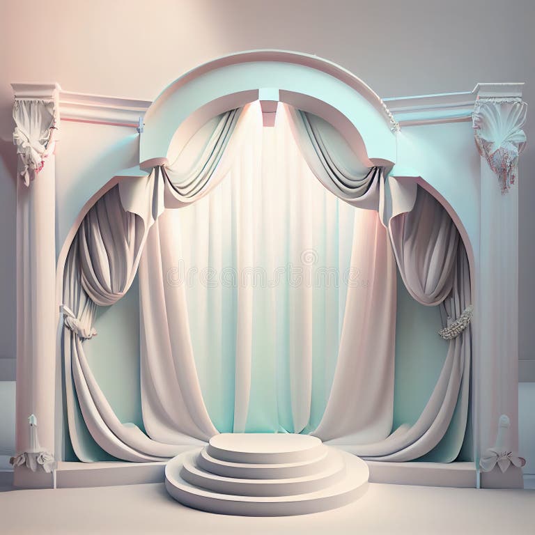 Empty pastel stage stock illustration. Illustration of stage - 264185090