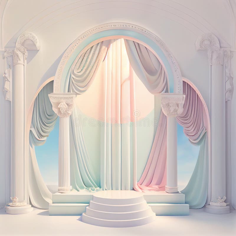 Empty pastel stage stock illustration. Illustration of columns - 264185101