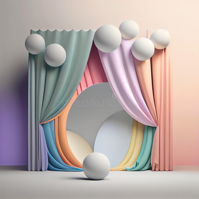 Empty pastel stage stock illustration. Illustration of pastel - 264185102