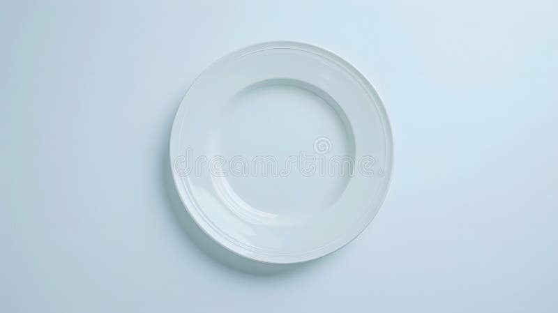 Generative AI Empty Plate Isolated on White Background View from Above ...