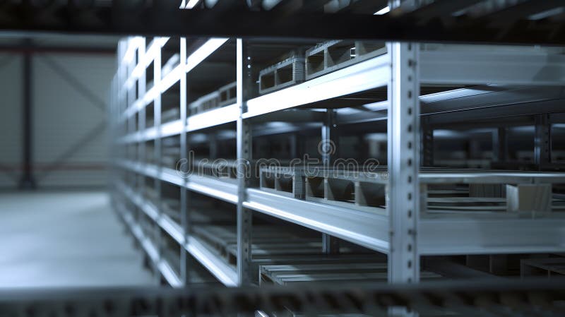 Generative AI Empty Rack at Logistics Warehouse Business Concept. Stock ...