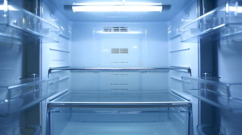Generative AI an Empty Refrigerator Inside an Empty Clean Refrigerator ...
