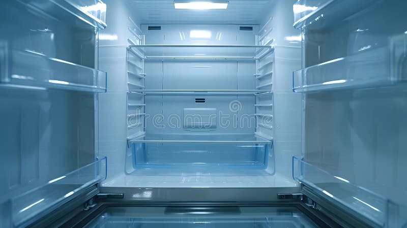 Generative AI an Empty Refrigerator Inside an Empty Clean Refrigerator ...