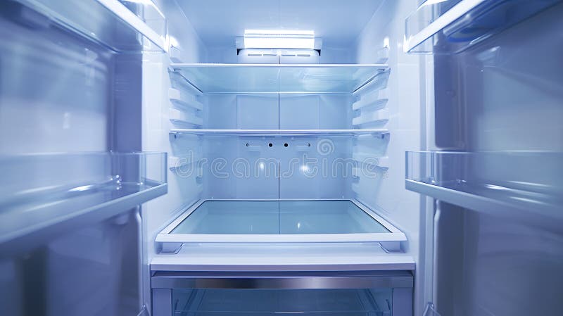 Generative AI an Empty Refrigerator Inside an Empty Clean Refrigerator ...