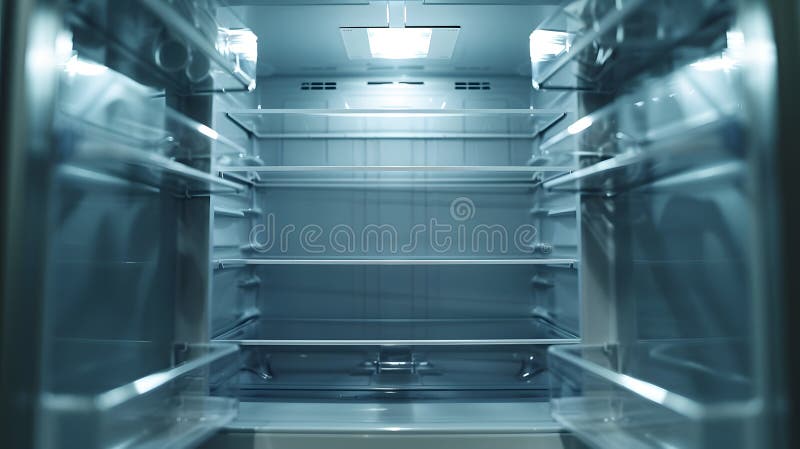 Generative AI an Empty Refrigerator Inside an Empty Clean Refrigerator ...