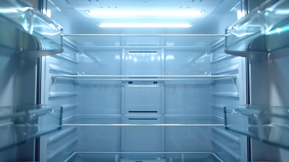 Generative AI an Empty Refrigerator Inside an Empty Clean Refrigerator ...