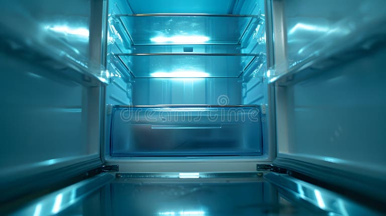 Generative AI an Empty Refrigerator Inside an Empty Clean Refrigerator ...